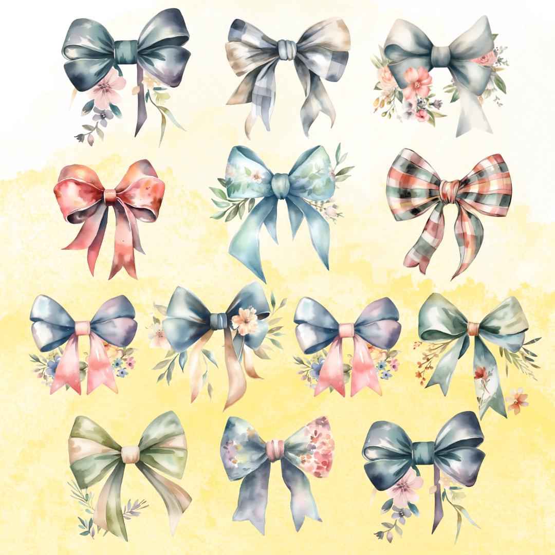 Coquette Bow Clipart, Ribbon Clip Art, Cute Bow PNG, Cottagecore ...