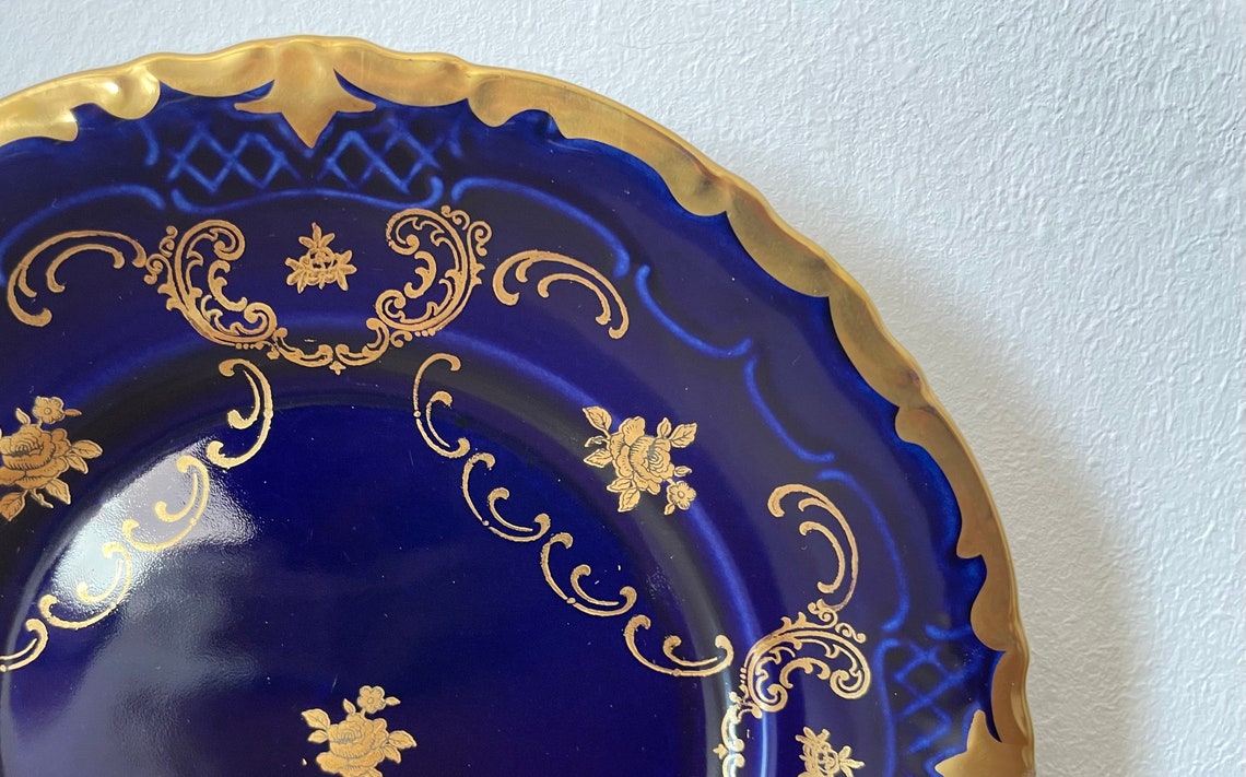 Reichenbach GDR I Echt Kobalt I Vintage I Hand-painted Blue Gold I ...