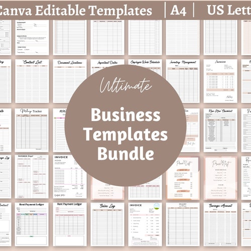 Business Templates Bundle Fully Editable in Canva Small - Etsy
