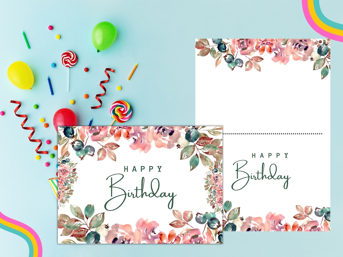 PRINTABLE EDITABLE Happy Birthday Card Instant/digital - Etsy