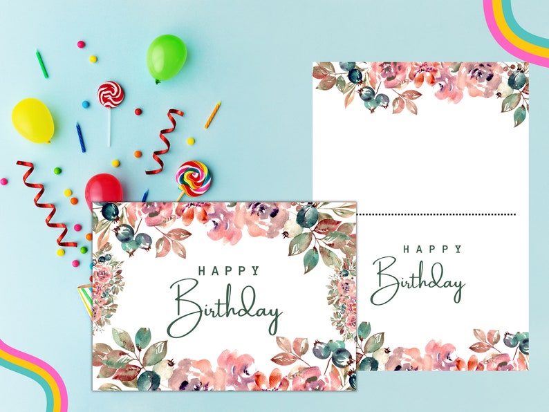 PRINTABLE EDITABLE Happy Birthday Card Instant/digital - Etsy
