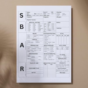 SBAR Nurse Report Sheet, Editable Student Sheet Report, SBAR Brain ...