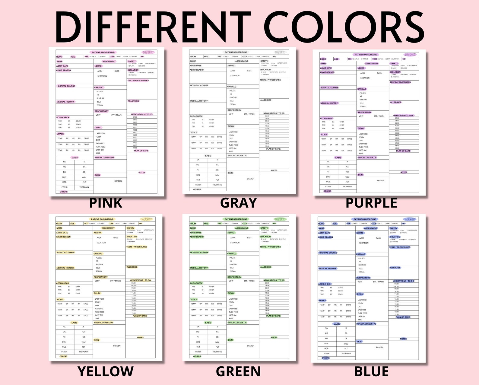 Nurse Report Sheet, Icu Nurse, Printable Nursing Brain, Patient Log PDF ...