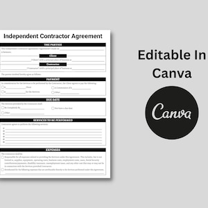 Editable Independent Contractor Agreement, Business Contract, Contract ...