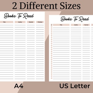 Book Tracker | Printable Books to Read | Editable Reading Tracker ...