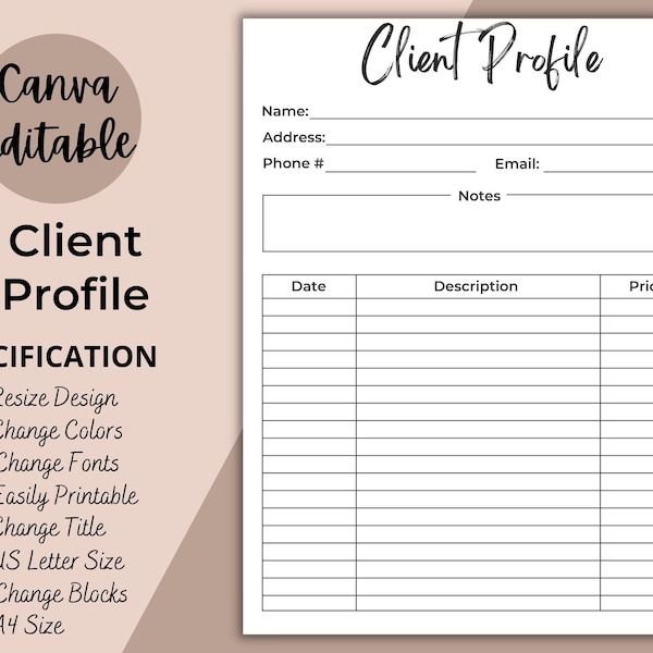 Salon Client Information Form - Etsy