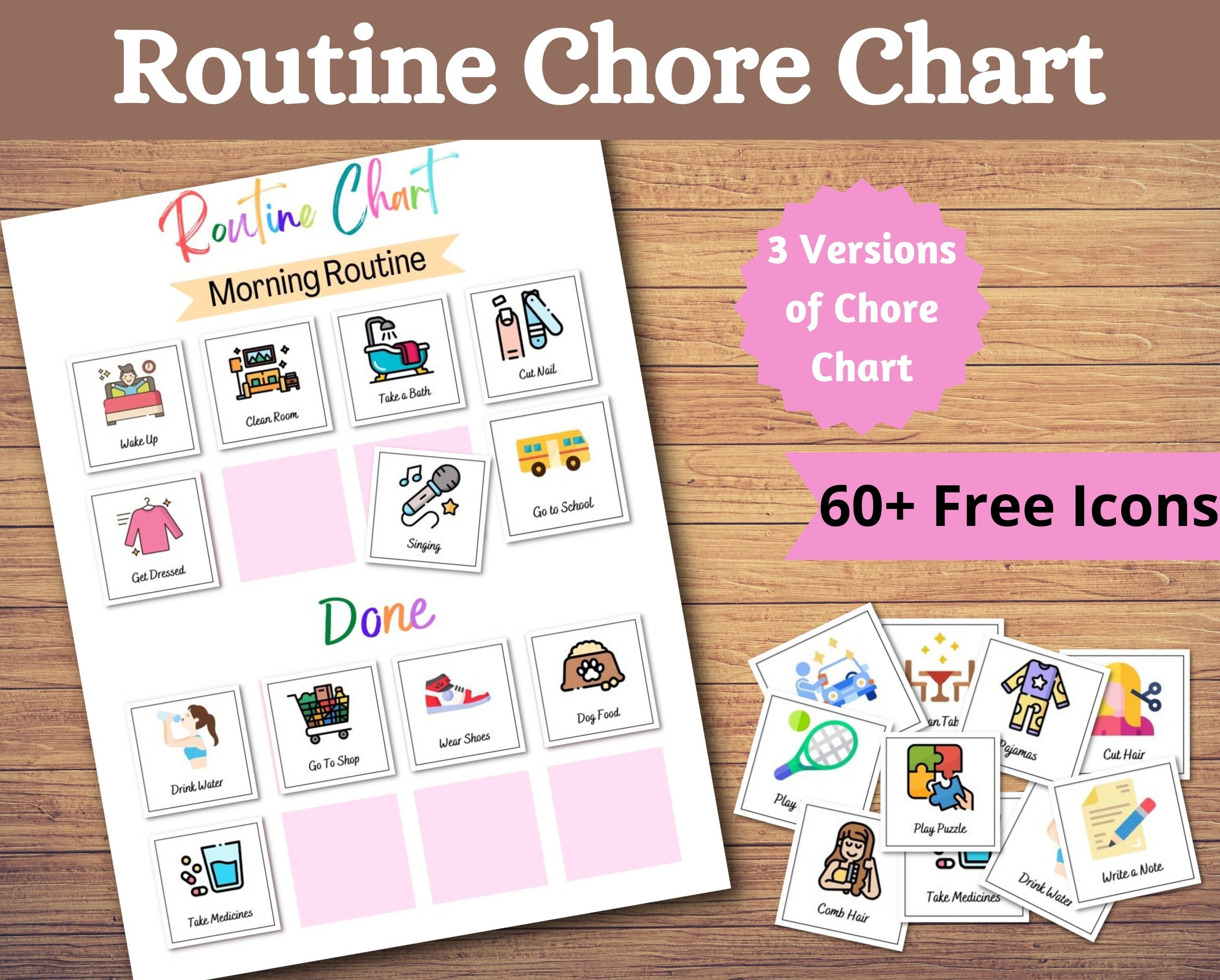 Printable Daily Visual Routine Chart With Cards Responsibility - Etsy