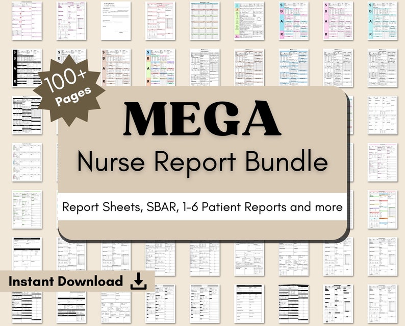 Mega Nurse Report Bundle: 112 Printable Pages for ICU & Med - Etsy