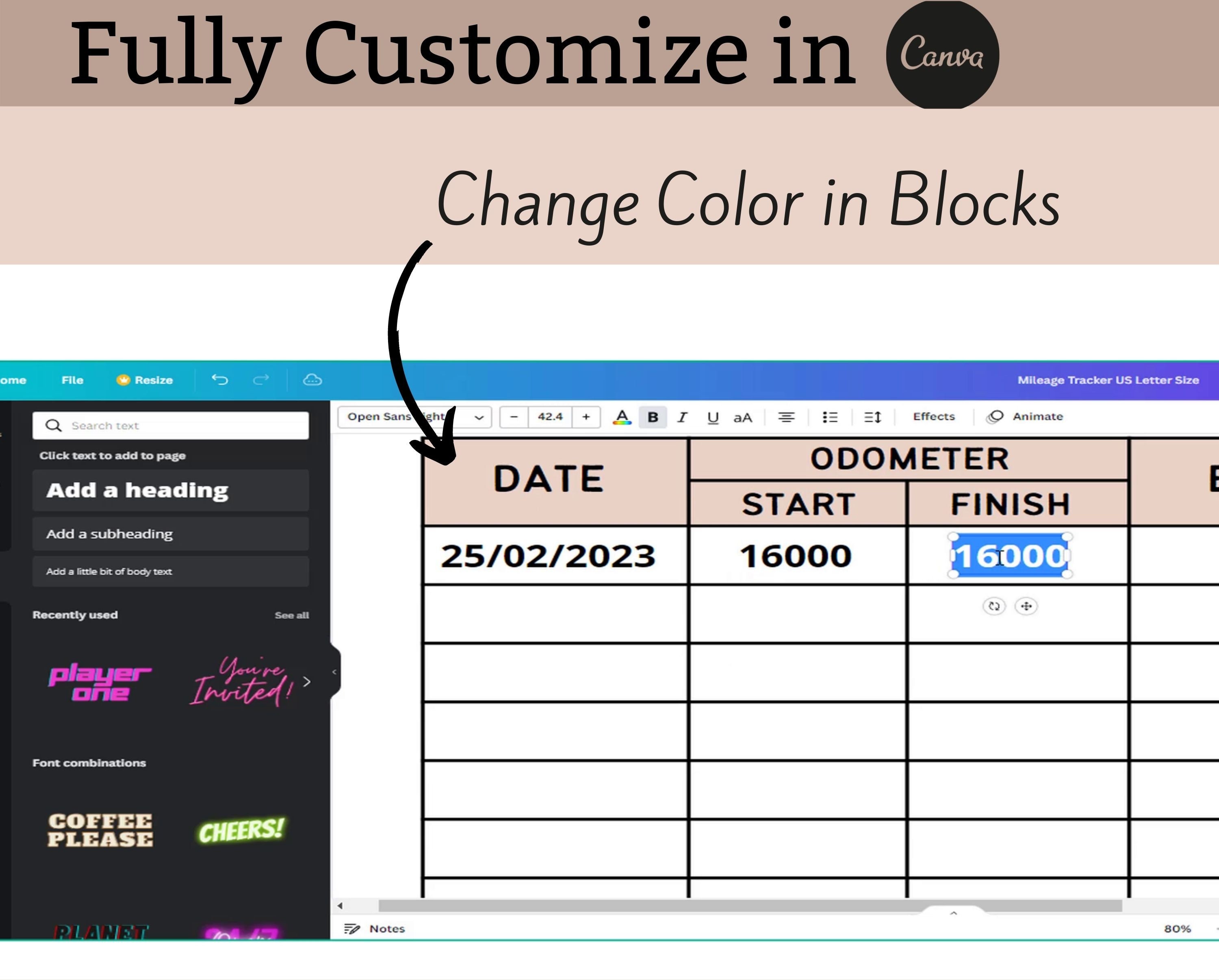Mileage Tracker Editable, Mileage Log , Printable Business Mileage ...
