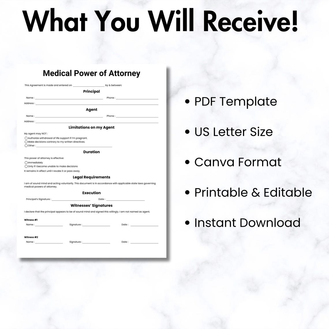 Simple Medical Power of Attorney Form, One Page Healthcare Authority ...