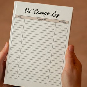 Oil Change Log, Printable Oil Change Tracker, Oil Filter Sheet, Oil ...