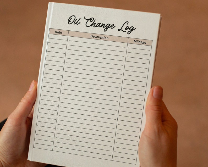 Oil Change Log Printable Oil Change Tracker Oil Filter - Etsy