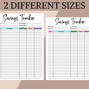 Editable Savings Tracker - Savings Log - Printable Savings Goal ...