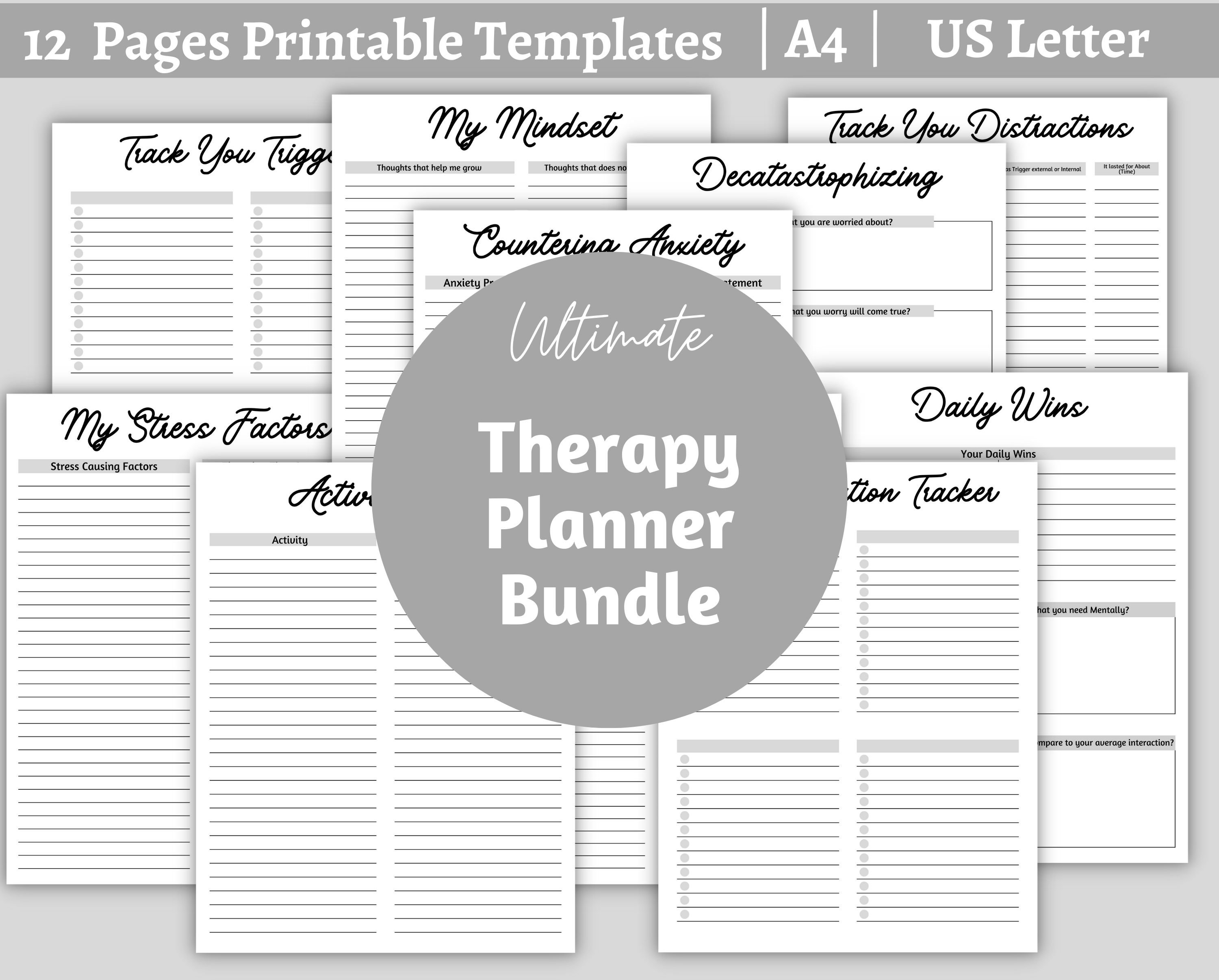 Therapy Planner Printable Therapy Bundle Therapy Progress - Etsy
