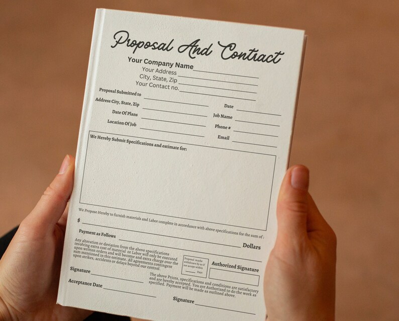 Proposal and Contract Template Canva Editable Form, Quote Form ...