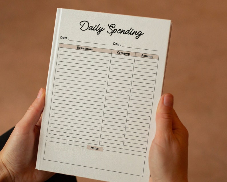 Daily Spending Tracker Printable Spending Tracker Expense - Etsy
