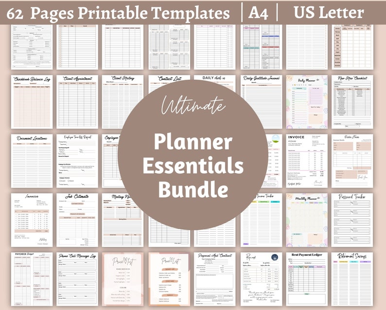 Planner Essentials Bundle Printable Daily Weekly Monthly - Etsy