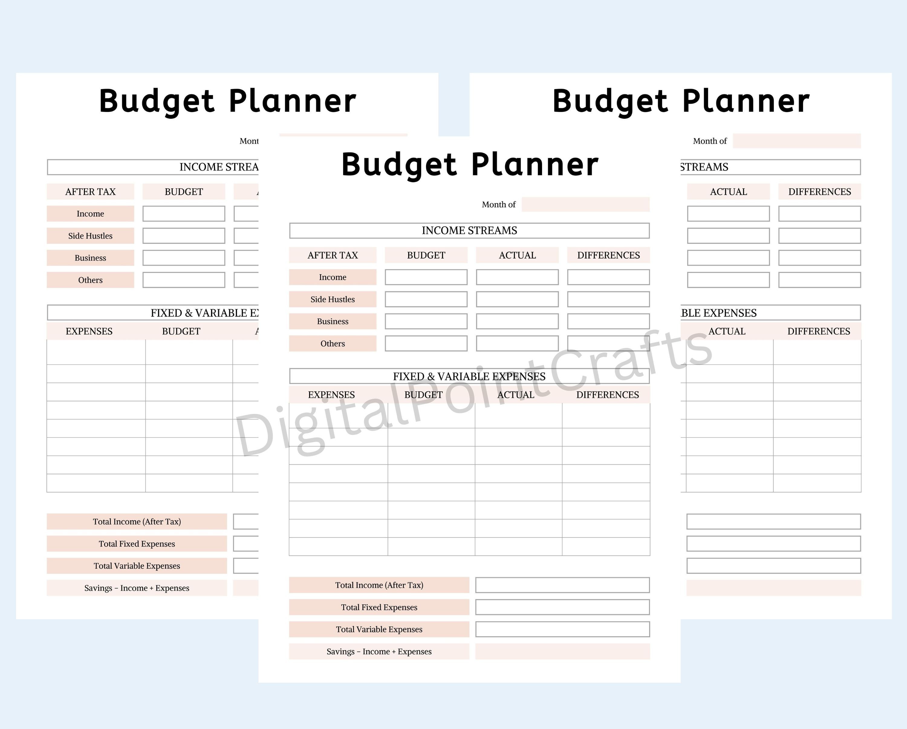 Digital Budget Plannerprintable Finance Tracker Finance - Etsy