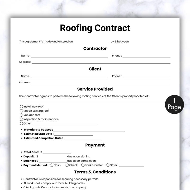 Roofing Canva Template - Etsy