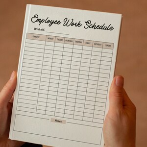 Employee Work Schedule, Printable Employee Time Sheet, Employee ...