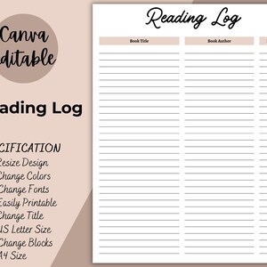 Reading Log, Printable Book List, Reading Challenge Tracker, Books Ive ...