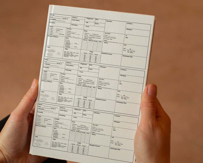 3 Patient Nursing Report Sheet - Etsy