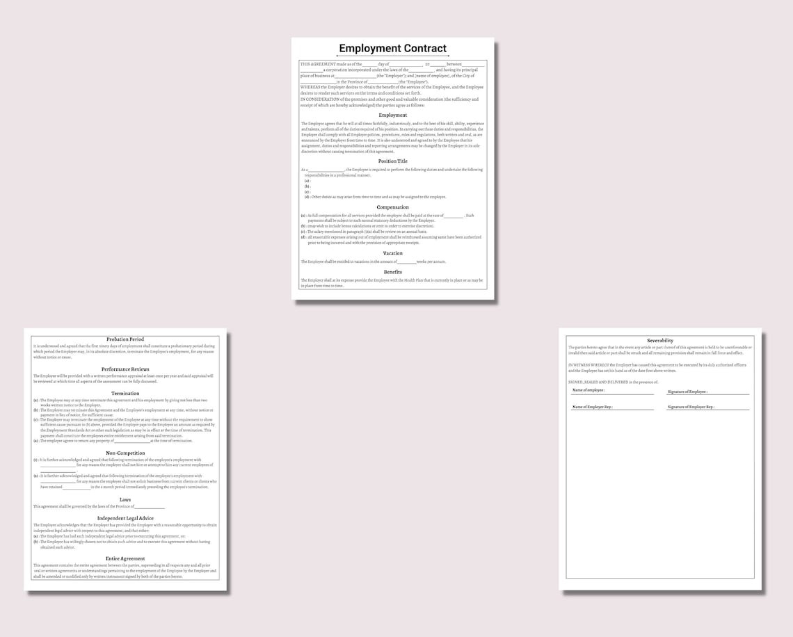 Employment Job Contract Agreement - Employment Job Service Contract ...