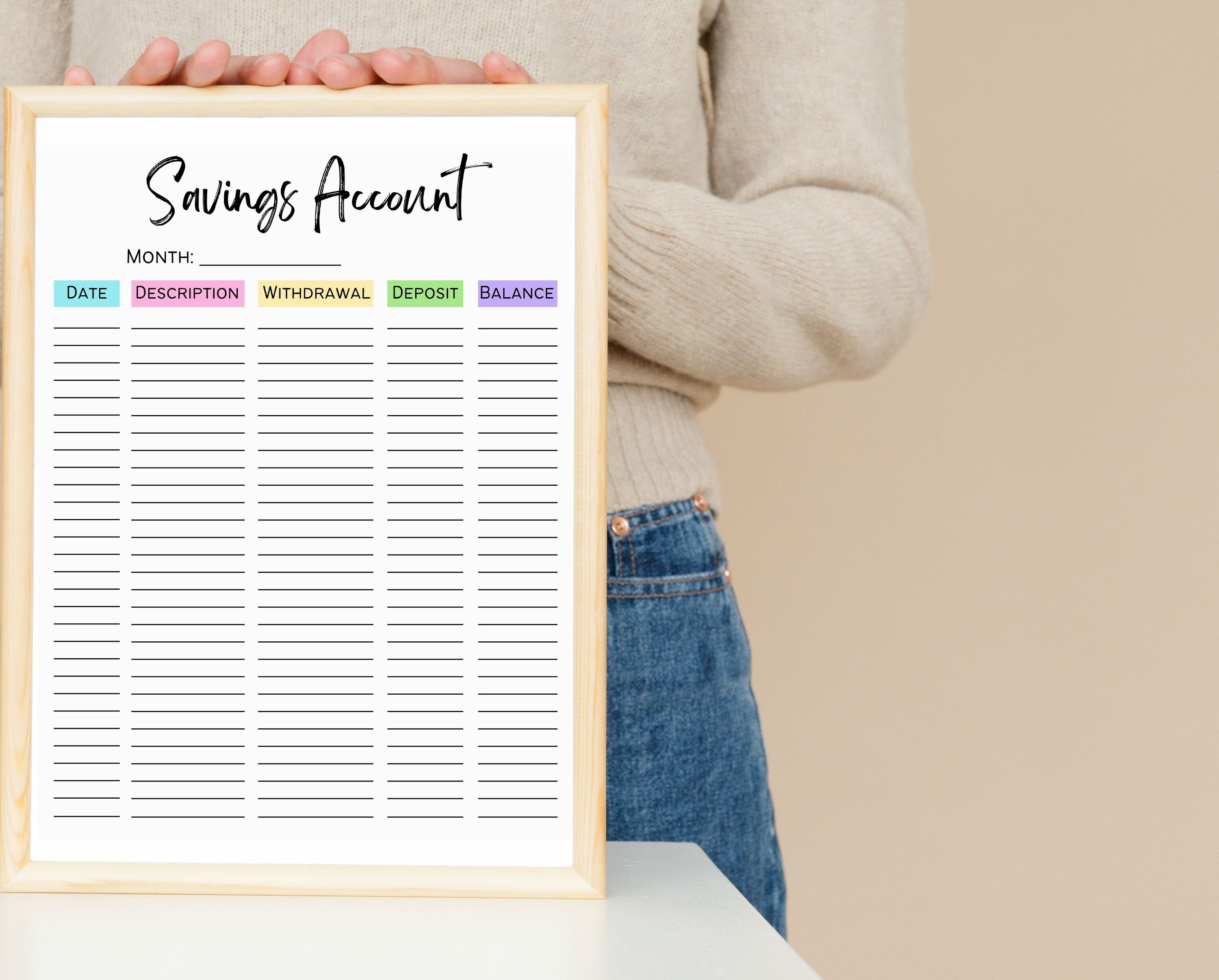 Printable Savings Account Tracker Personal Savings Tracker - Etsy