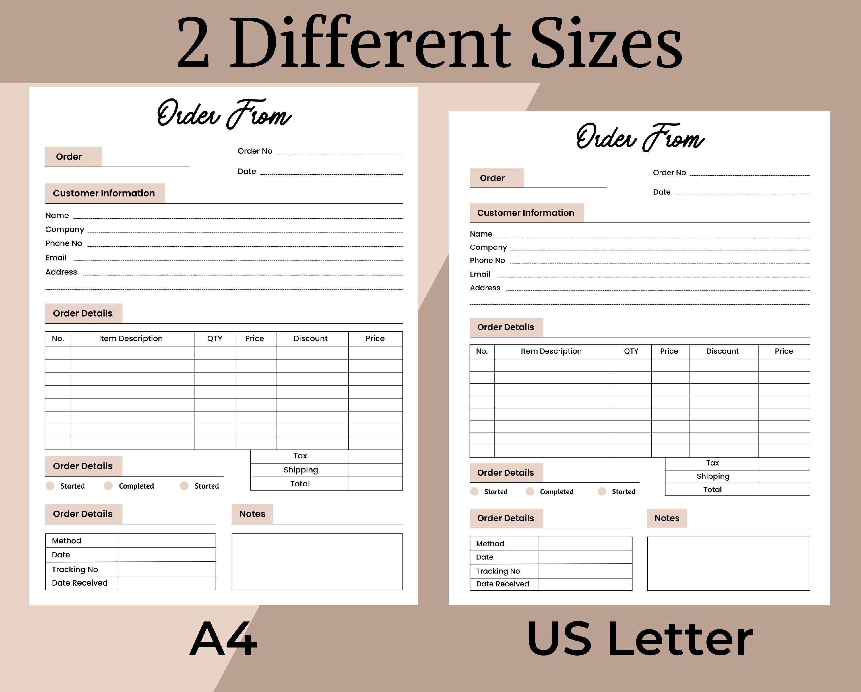 Order Form | Editable Crafters Order Form Template | Printable Etsy ...