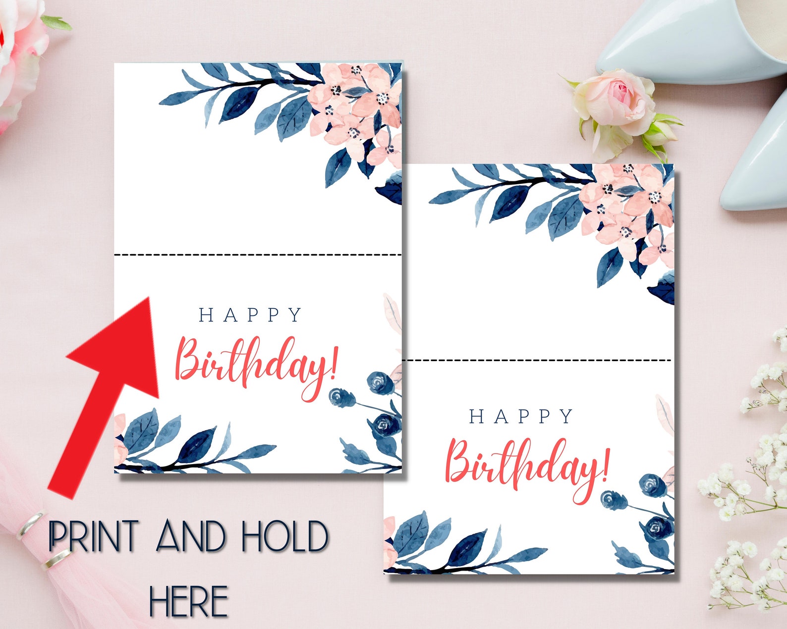 PRINTABLE EDITABLE Happy Birthday Card, Instant/digital Download ...