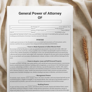 General Power of Attorney | General Power of Attorney Form | Editable ...