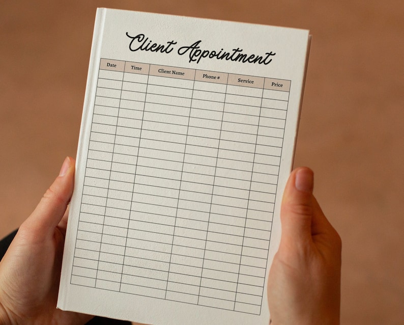 Client Appointments Printable, Appointment Log, Appointment Tracker ...