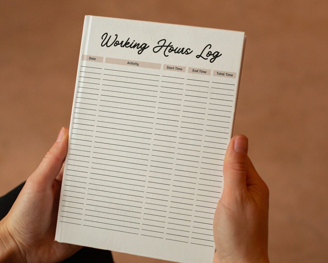 Work Log, Printable Time Log Tracker, Editable Task Working Hours ...