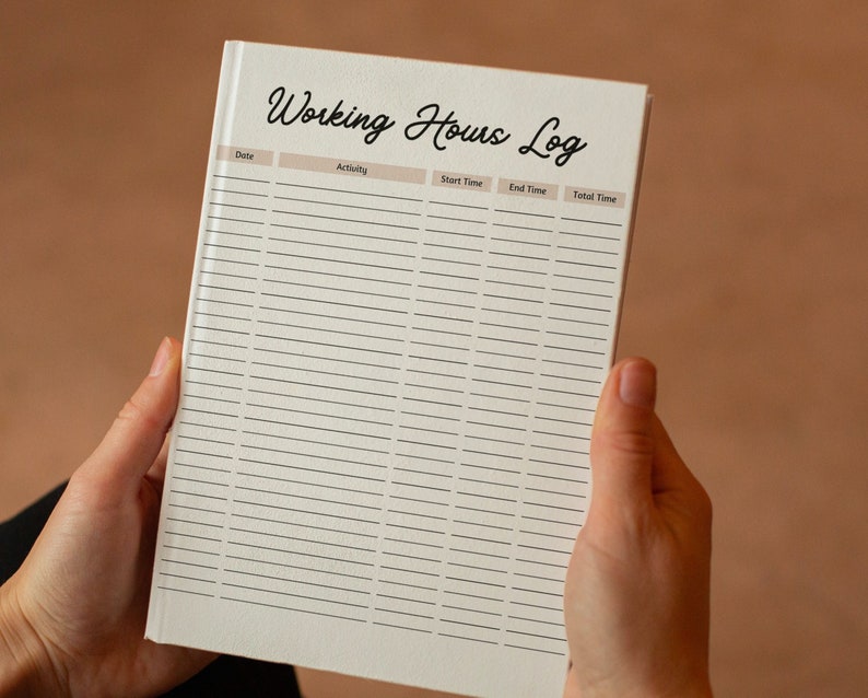 Work Log Printable Time Log Tracker Editable Task Working - Etsy