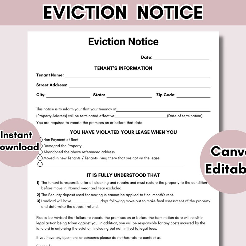 Texas Eviction Notice - Etsy