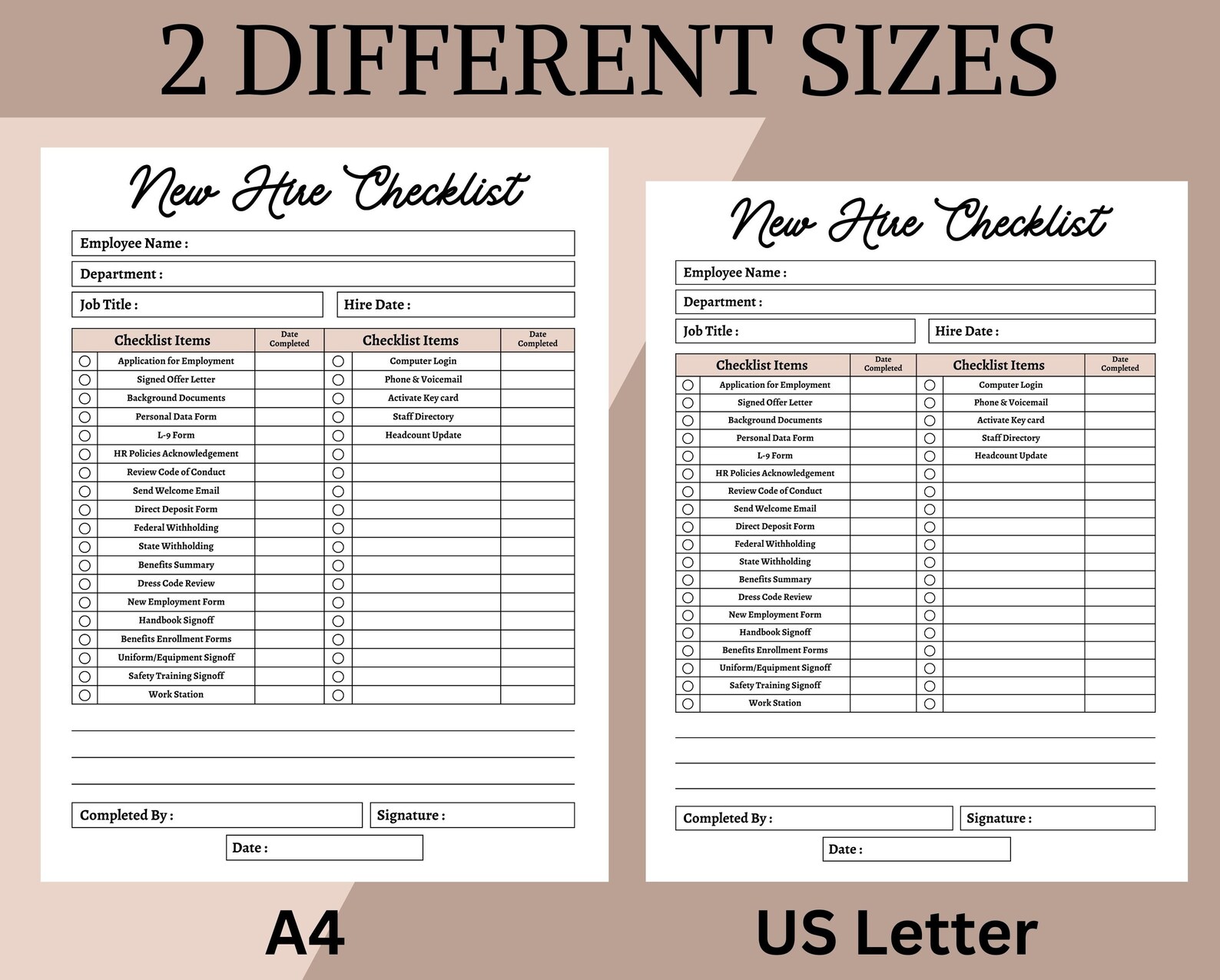 New Hire Checklist, New Hiring Forms, Onboarding New Hire List, New ...