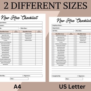 New Hire Checklist, New Hiring Forms, Onboarding New Hire List, New ...