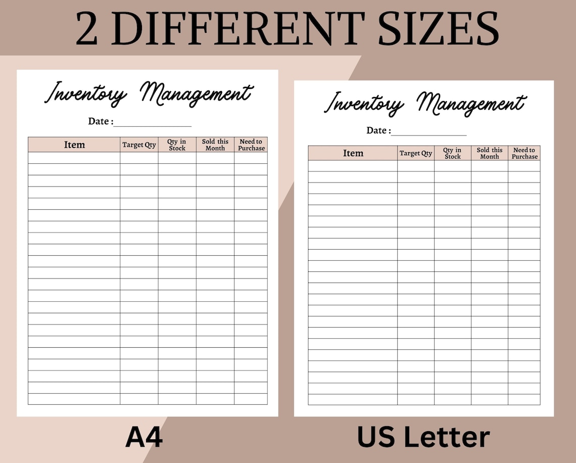 Editable Inventory Management Inventory Checklist Sheet - Etsy