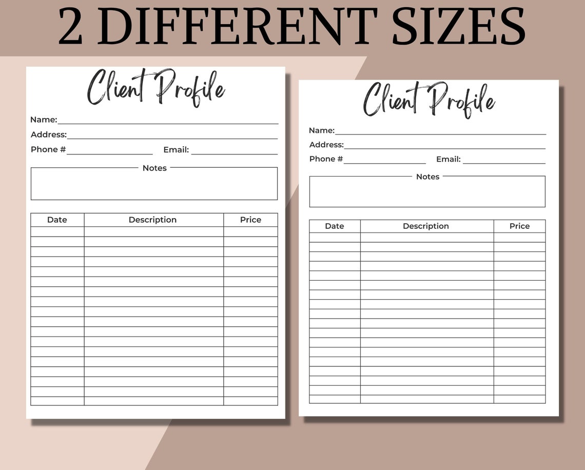Editable Client Profile Template B2B Business Client Profile - Etsy