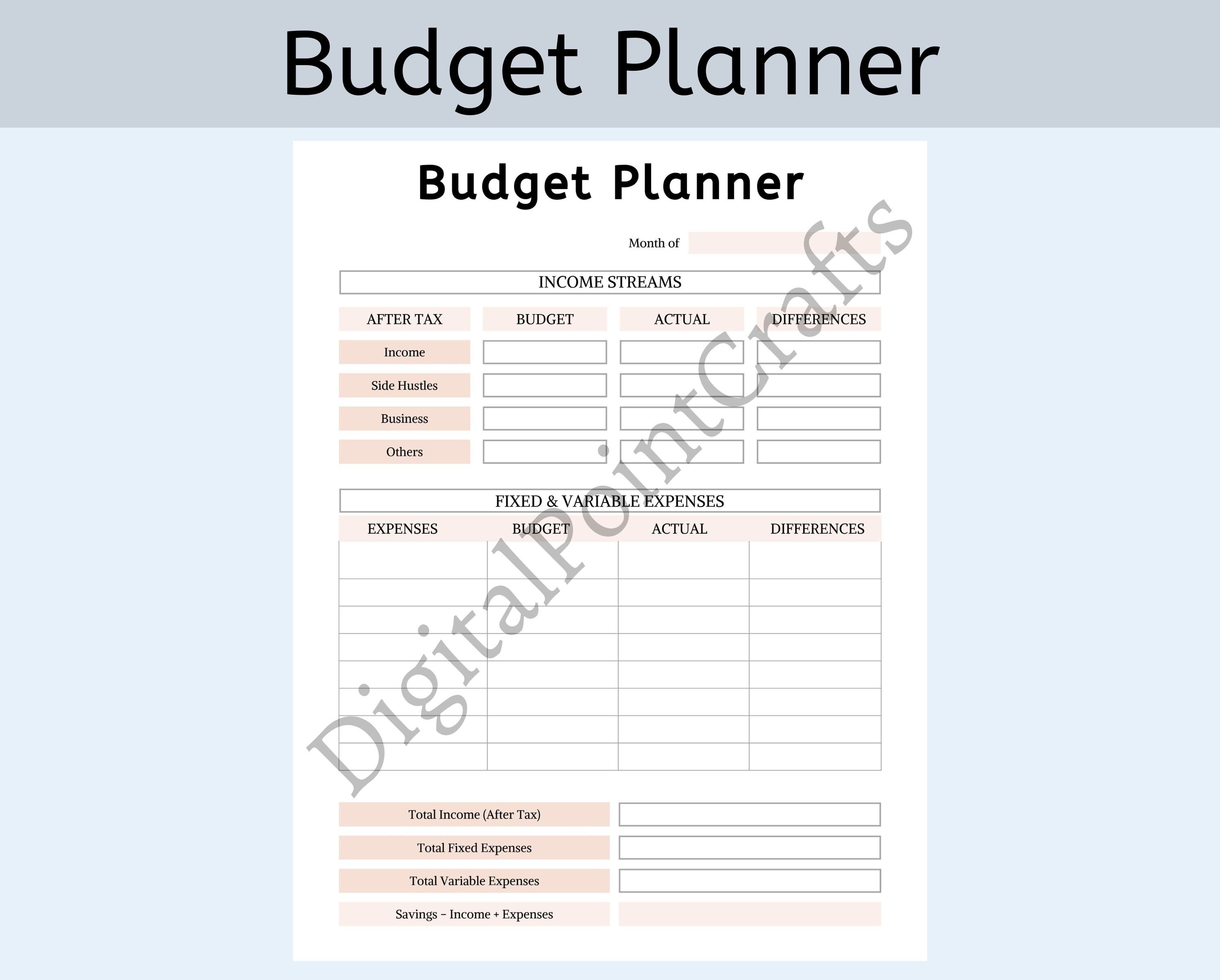 BUDGET STARTER PACK 6 Editable Templates Paycheck Breakdown - Etsy