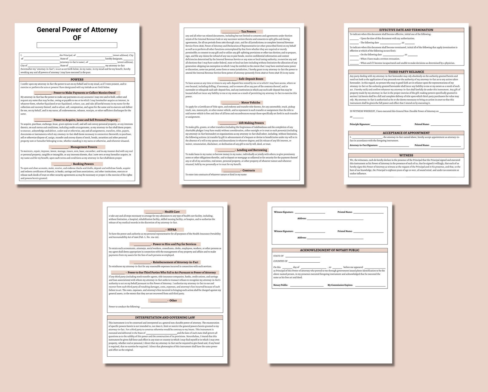 General Power of Attorney | Printable POA Templates | General Power of ...