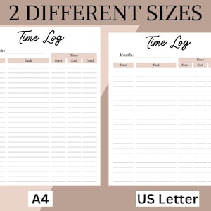 Printable Time Log, Timesheet, Simple Time Log, Easy Timesheet, Time ...