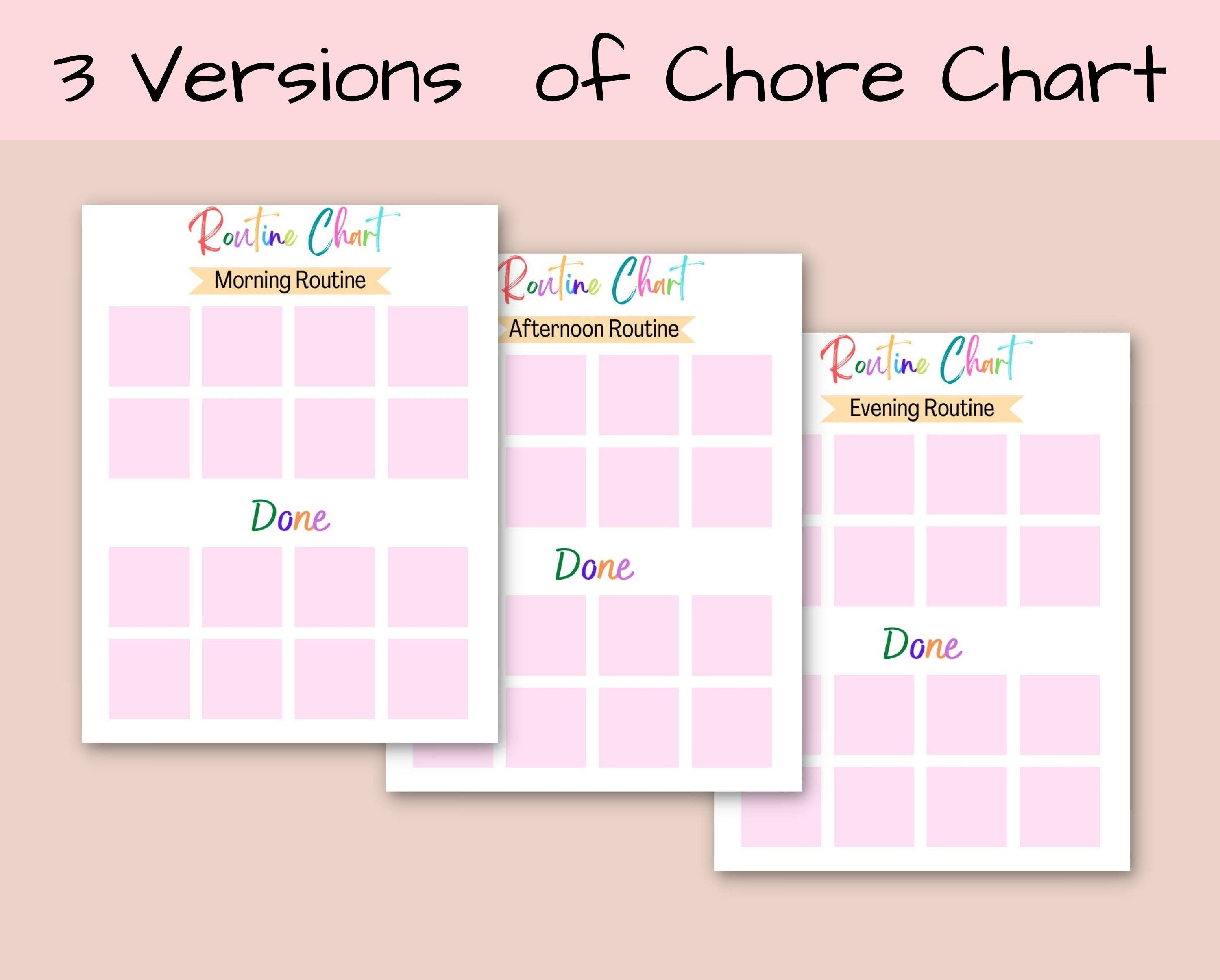 Printable Daily Visual Routine Chart With Cards Responsibility - Etsy
