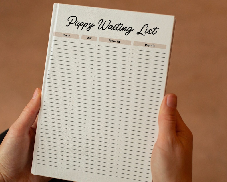 Editable Puppy Waiting List Sign up Sheet, PRINTABLE Sign Up, Event ...