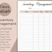 Editable Inventory Management, Inventory Checklist Sheet, Small ...
