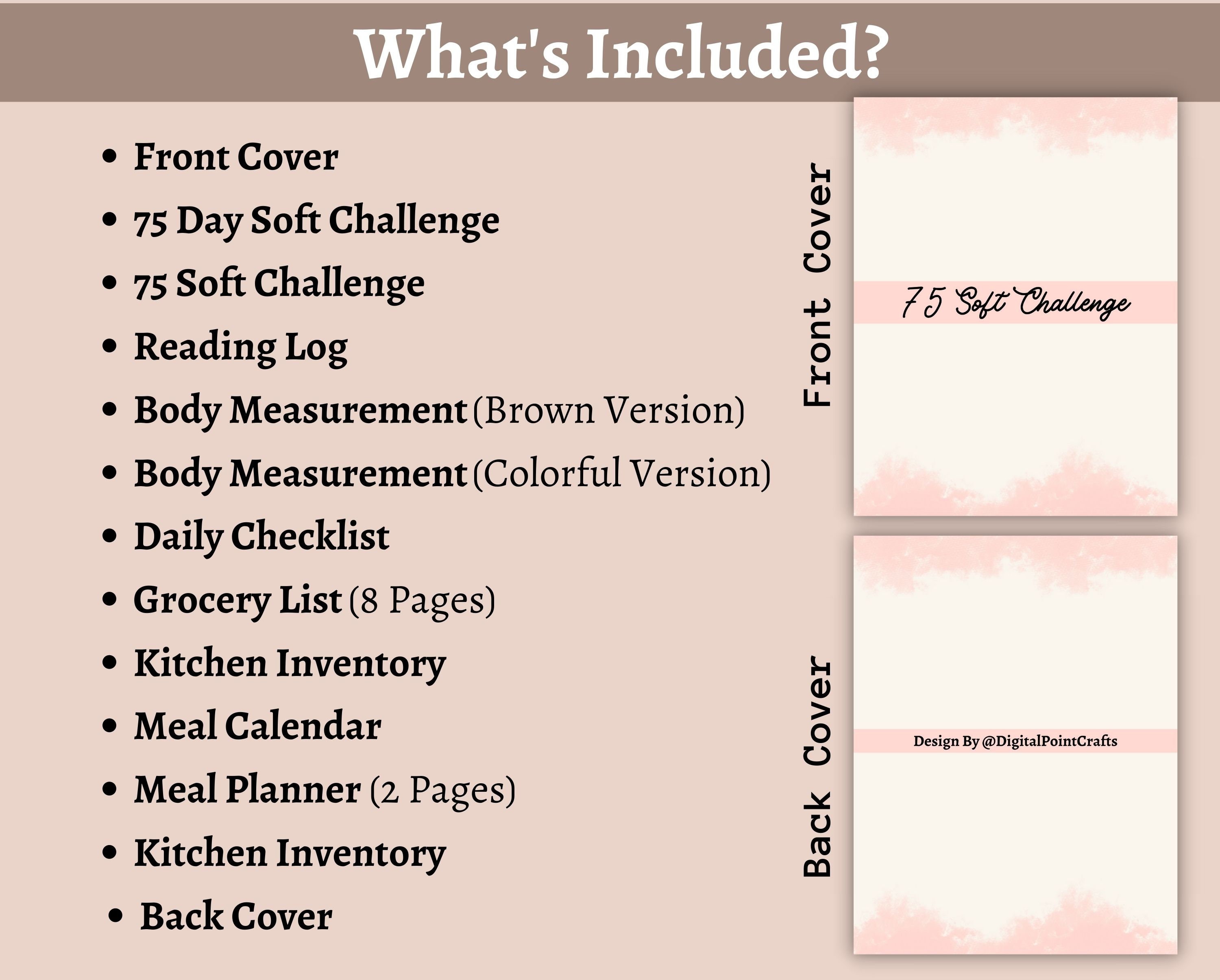 75 Soft Challenge Bundle Planner Printable Easy Challenge - Etsy