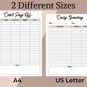 Daily Spending Tracker, Printable Spending Tracker, Expense Tracker ...