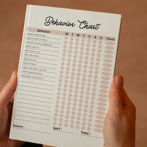 Kids Behavior Reward Chart Printable, Editable, Digital PDF Good ...