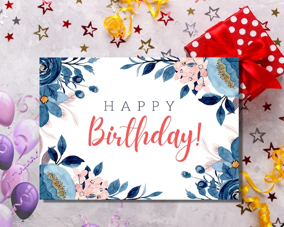 PRINTABLE EDITABLE Happy Birthday Card Instant/digital - Etsy