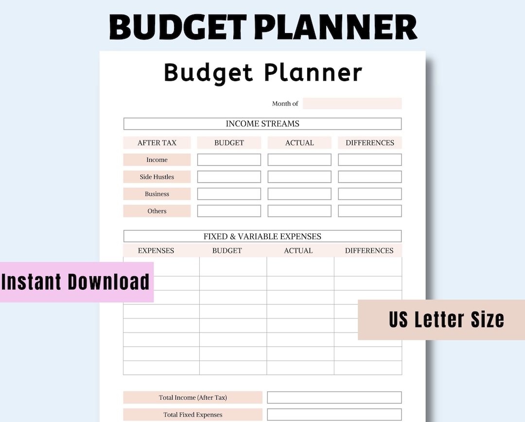 Digital Budget Planner,printable Finance Tracker, Finance Planner ...